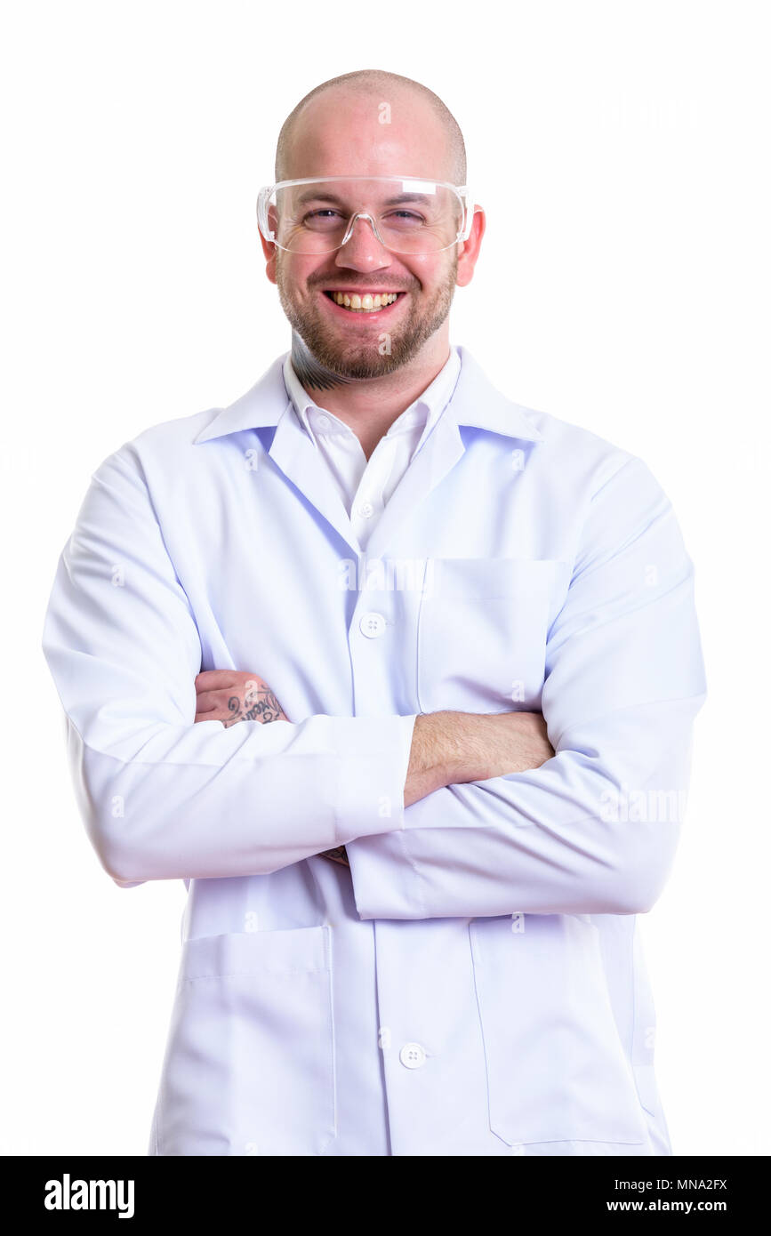 Young bald man scientist hi-res stock photography and images - Alamy