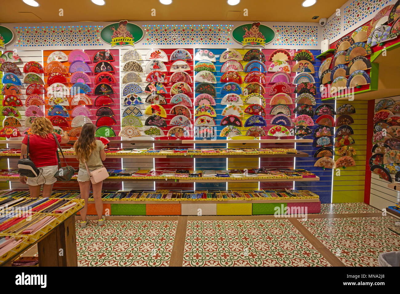 Traditional fans in a Shop, Seville, Spain Stock Photo - Alamy