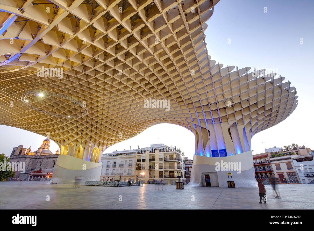 The wooden structure of the Metropol Parasol in Seville, Spain Stock ...