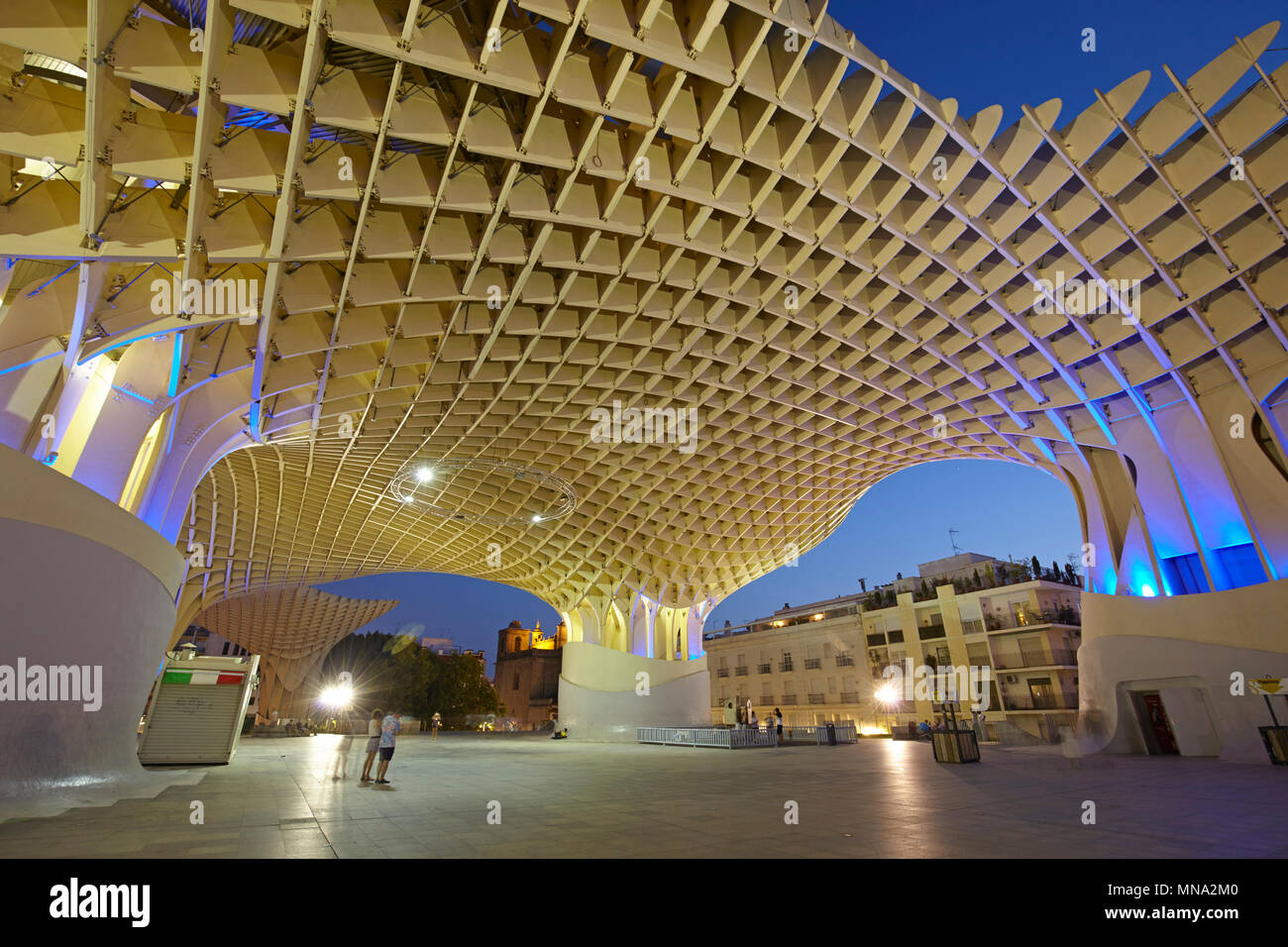 The wooden structure of the Metropol Parasol in Seville, Spain Stock ...