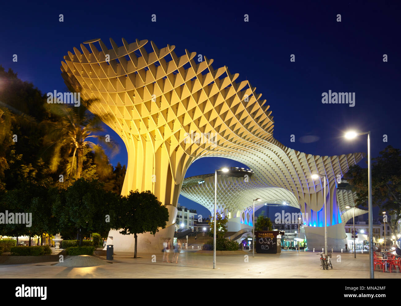 The wooden structure of the Metropol Parasol in Seville, Spain Stock ...