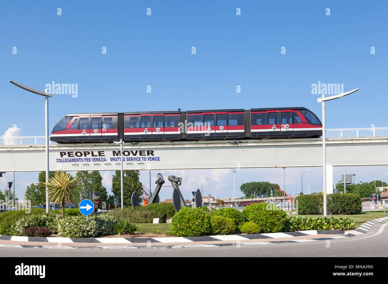 Venice People Mover Series: The Venice People Mover tram moving on the ...