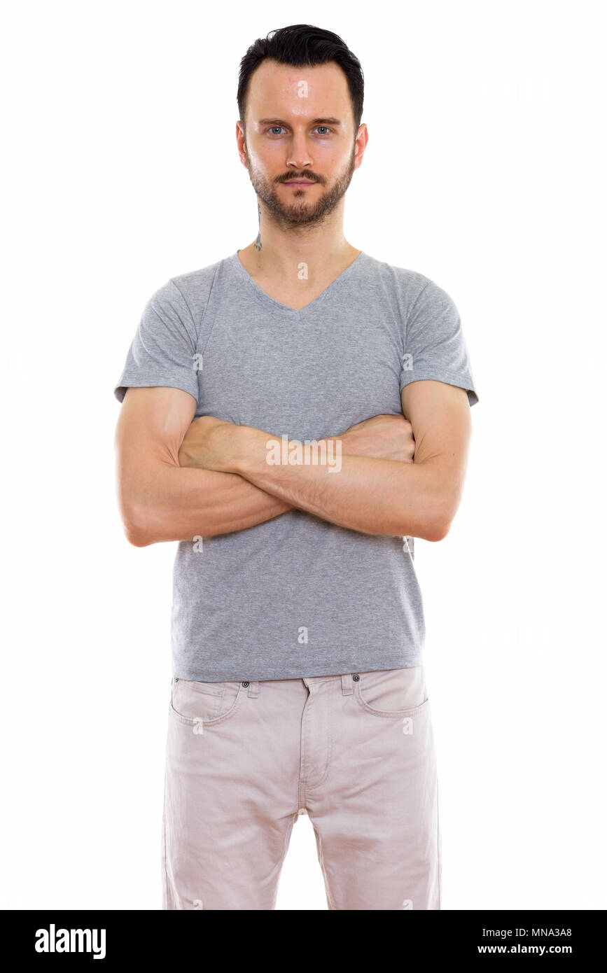 Young bearded man portrait Cut Out Stock Images & Pictures - Alamy