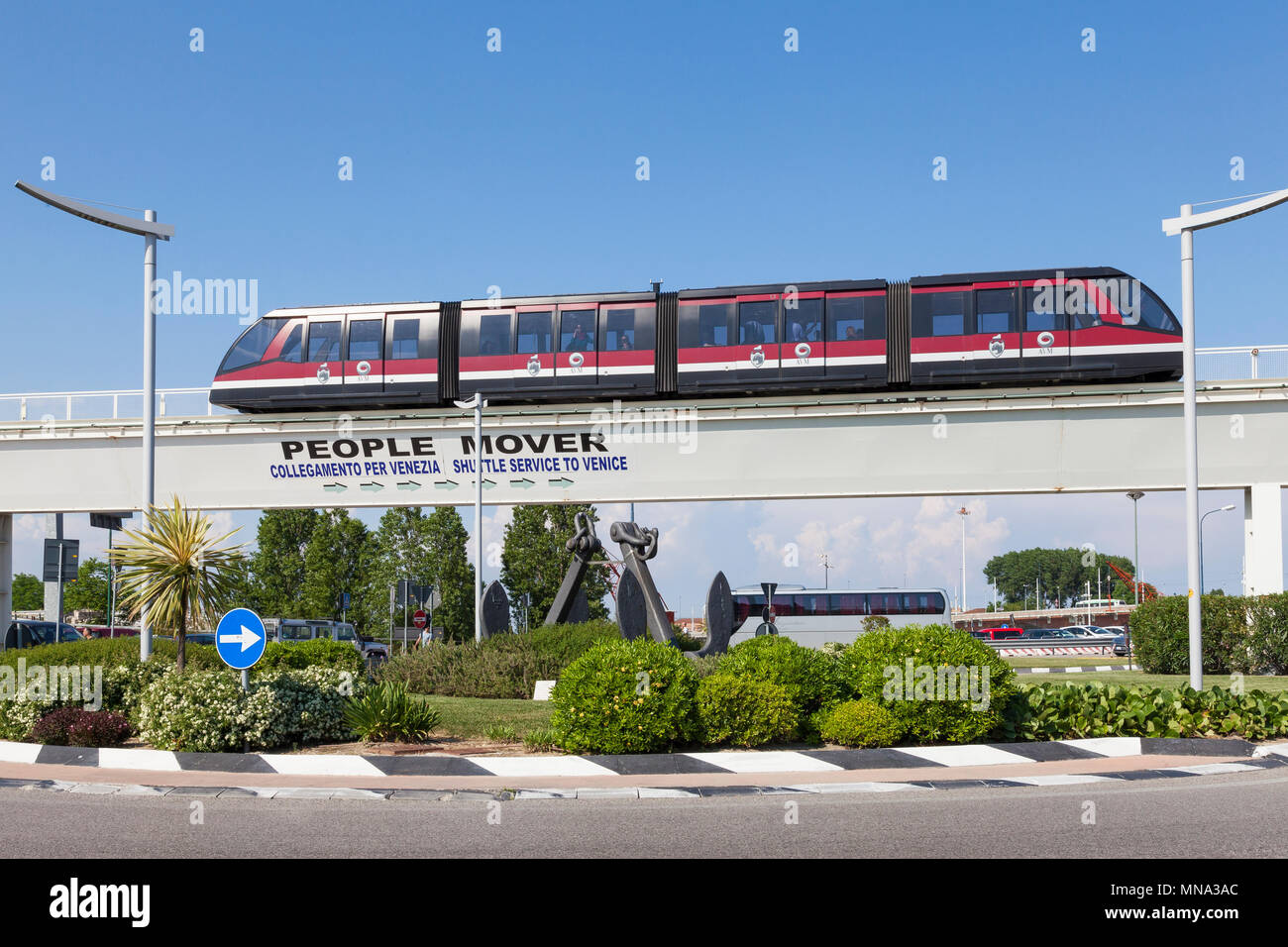 Venice People Mover Series: The Venice People Mover tram moving on the ...