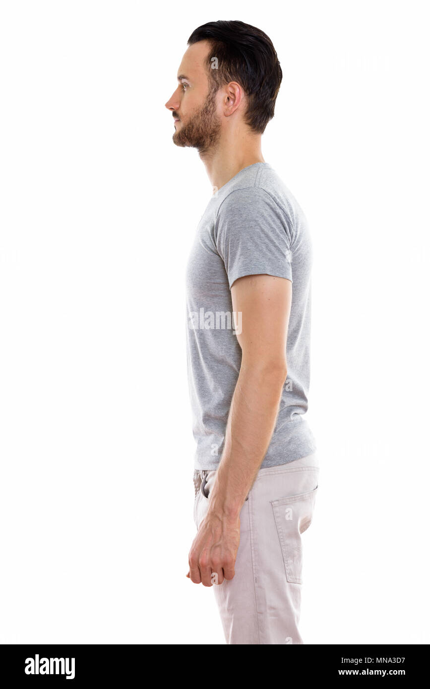 Side profile young man young Cut Out Stock Images & Pictures - Alamy
