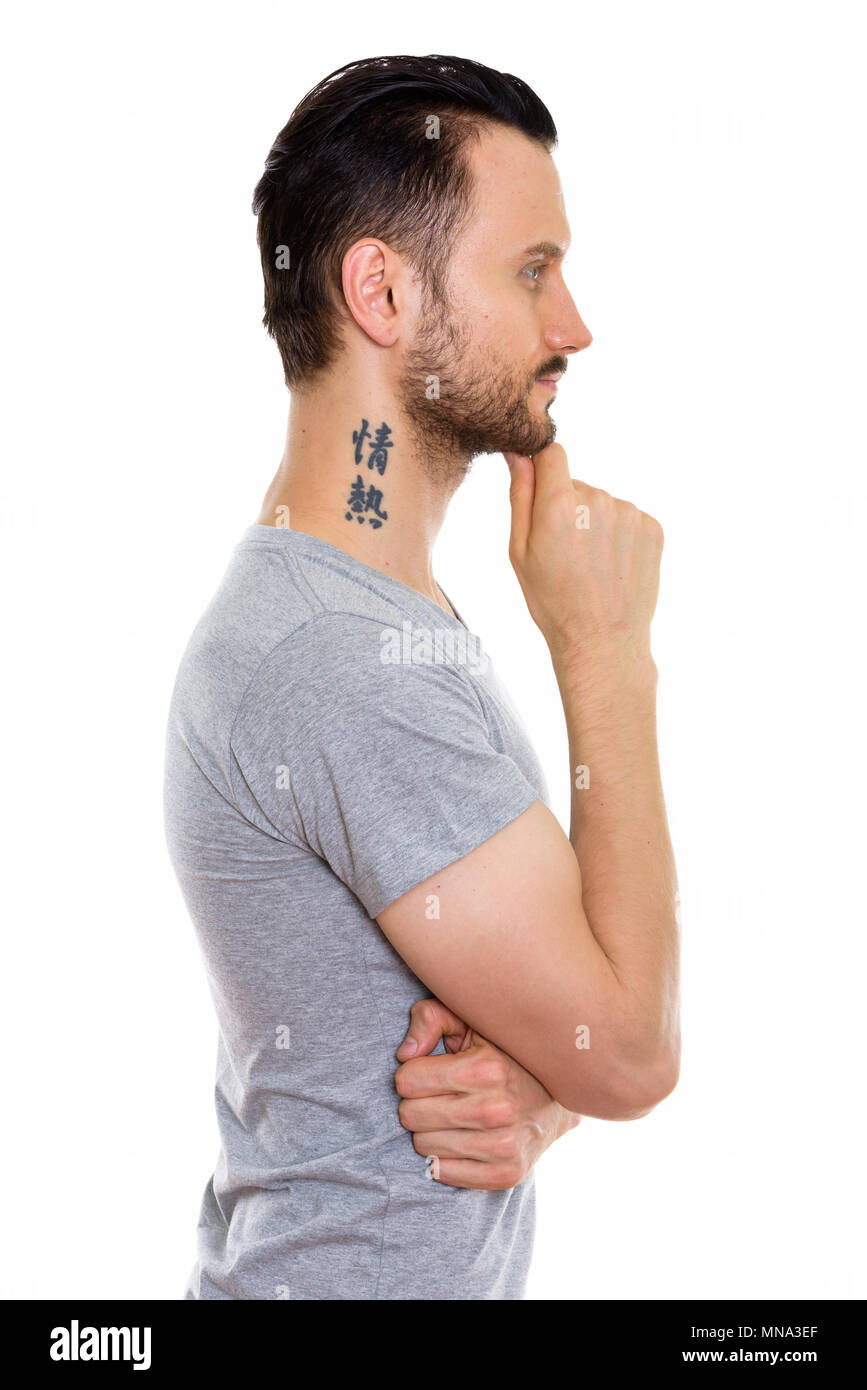 Bearded man facing right hi-res stock photography and images - Alamy