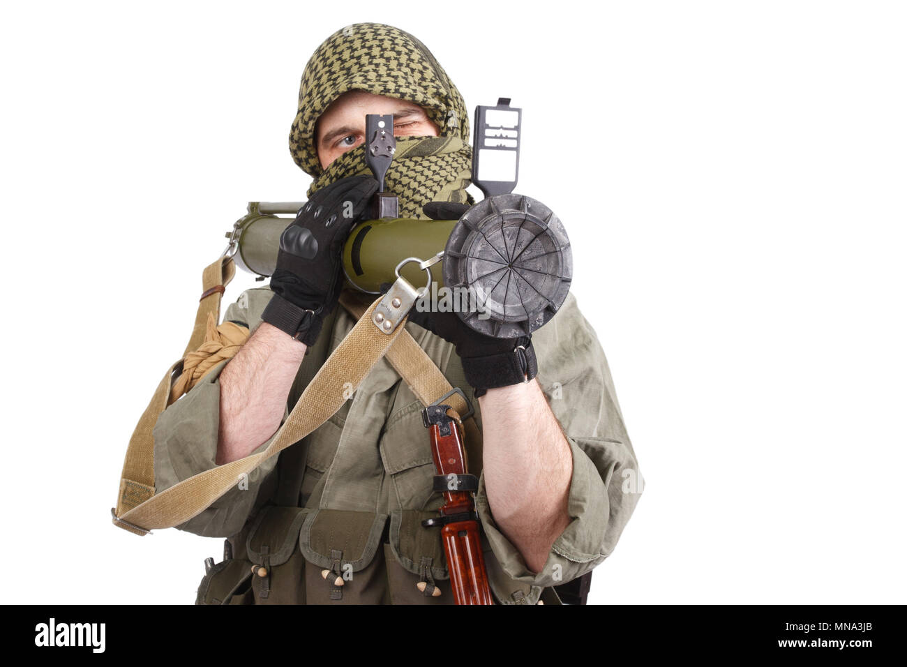 mercenary with anti-tank rocket launcher - RPG Stock Photo - Alamy