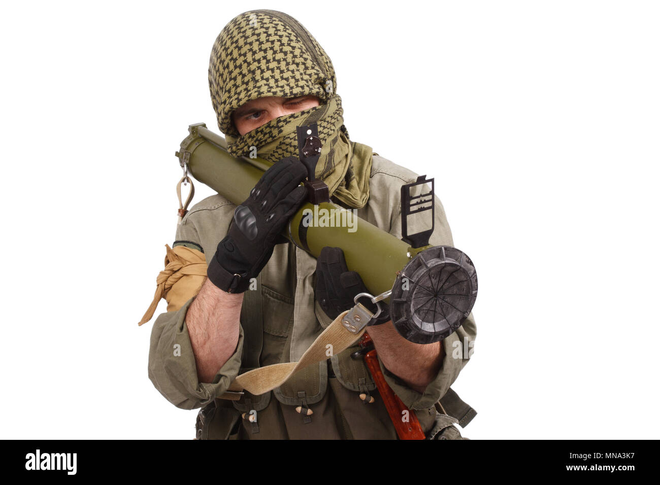 mercenary with anti-tank rocket launcher - RPG Stock Photo - Alamy