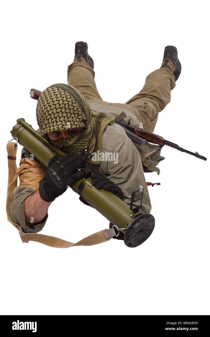 mercenary with anti-tank rocket launcher - RPG Stock Photo - Alamy