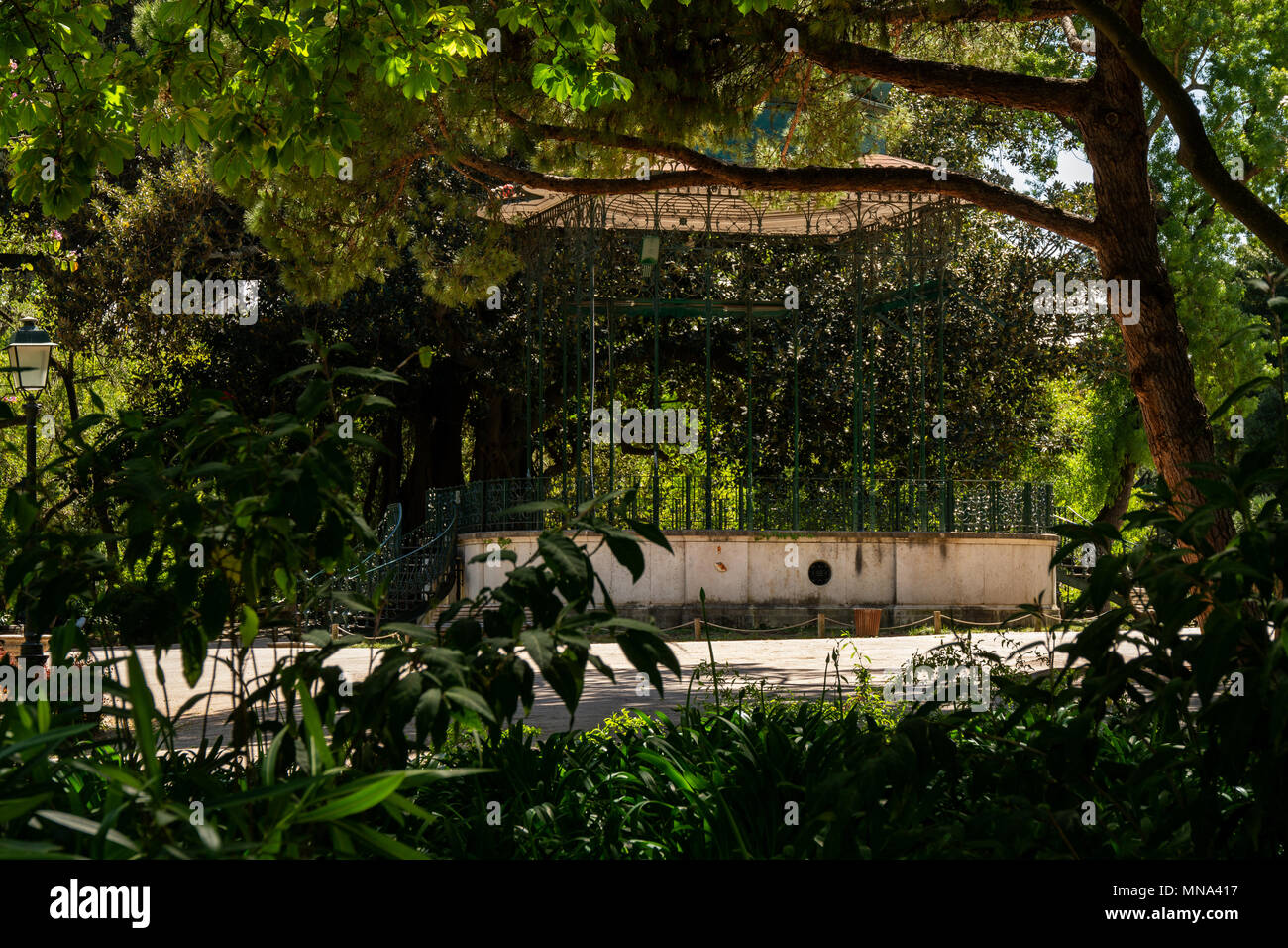 Lisbon Portugal. 14 May 2018. View of the Estrela garden in Lisbon ...