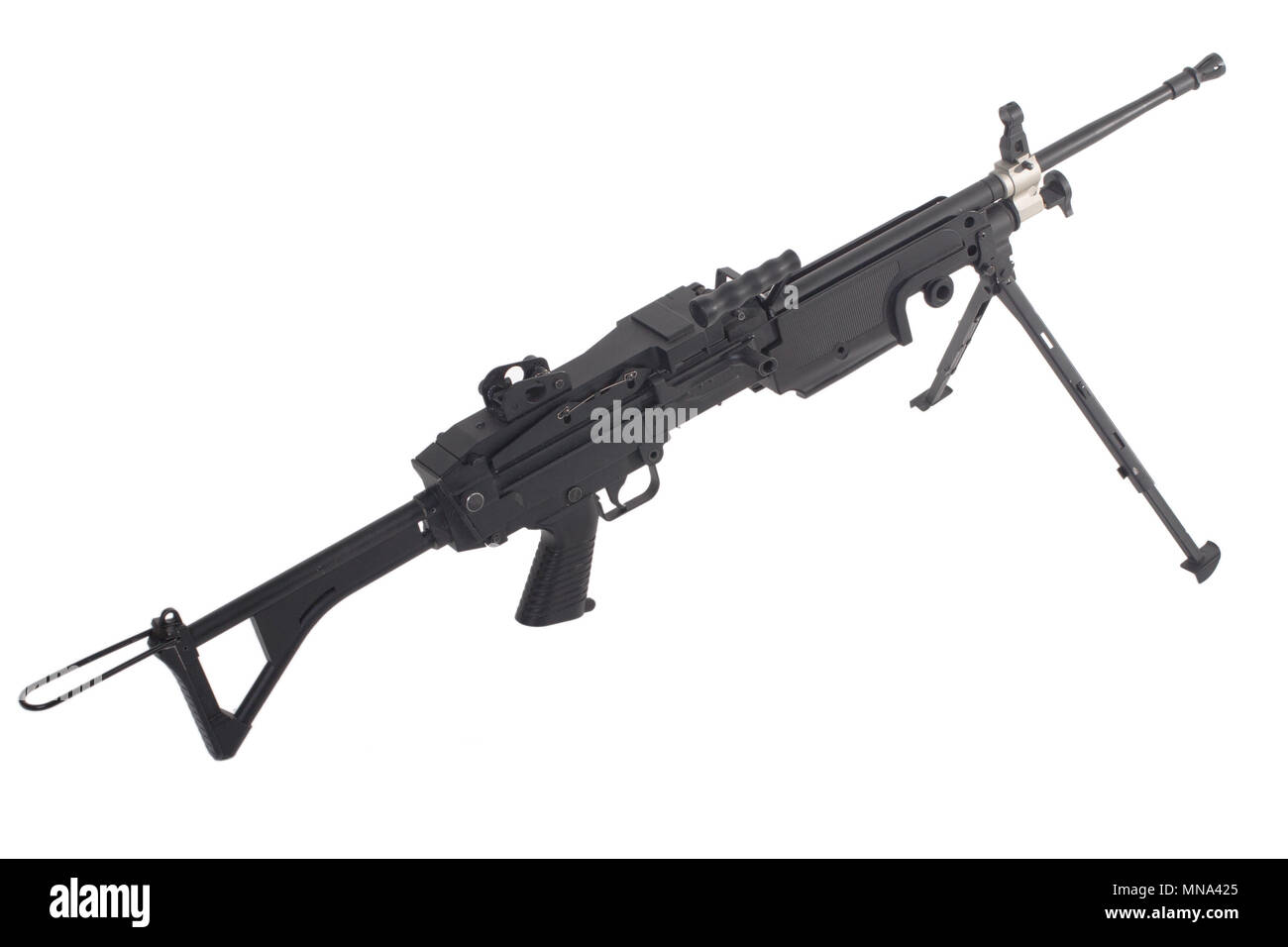 machine gun m249 isolated on white background Stock Photo - Alamy