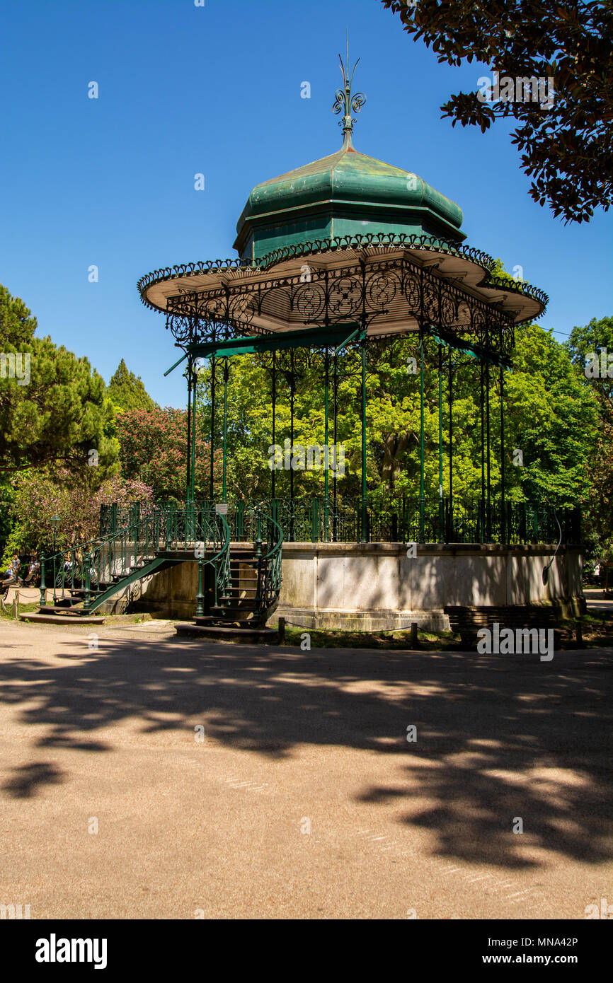 Lisbon Portugal. 14 May 2018. View of the Estrela garden in Lisbon ...