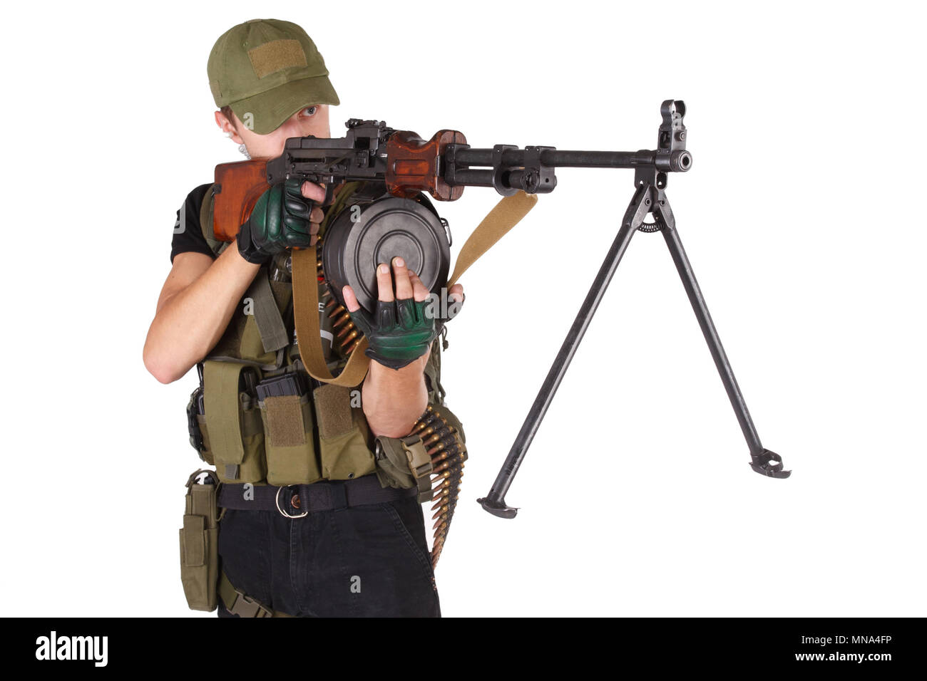 mercenary with RPG gun isolated on white Stock Photo - Alamy