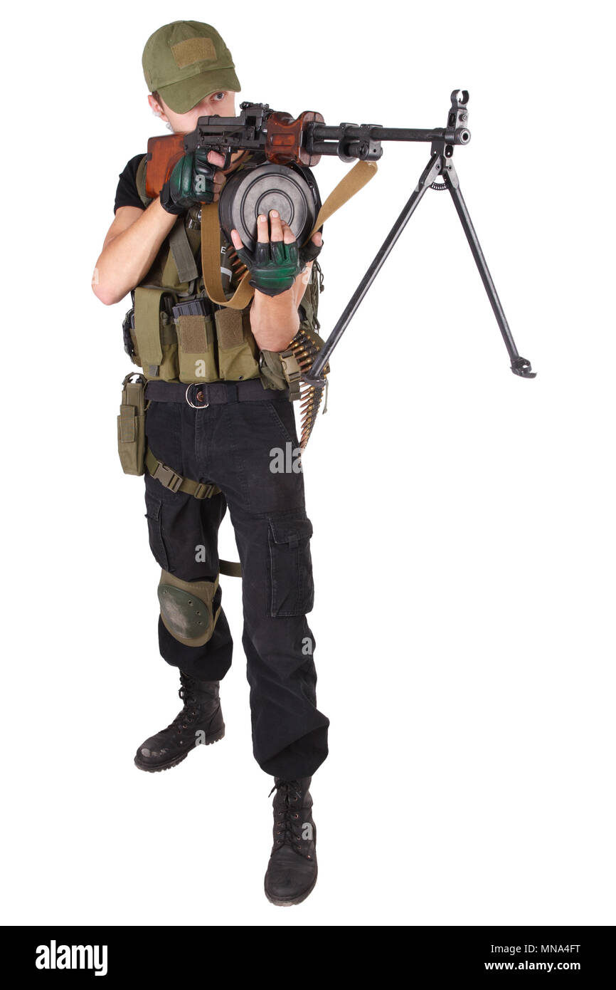 mercenary with RPG gun isolated on white Stock Photo - Alamy