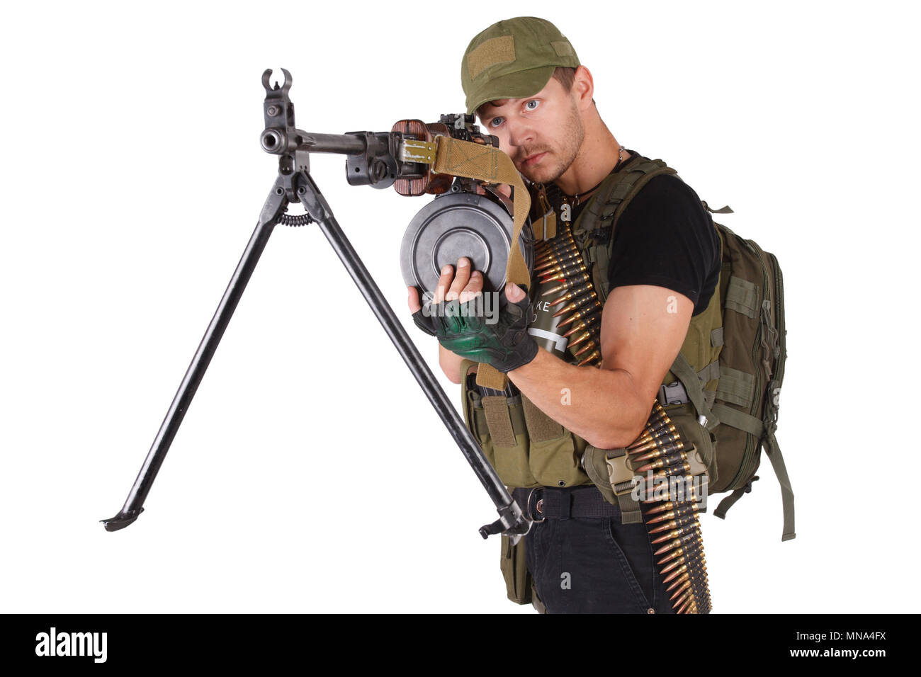 mercenary with RPG gun isolated on white Stock Photo - Alamy