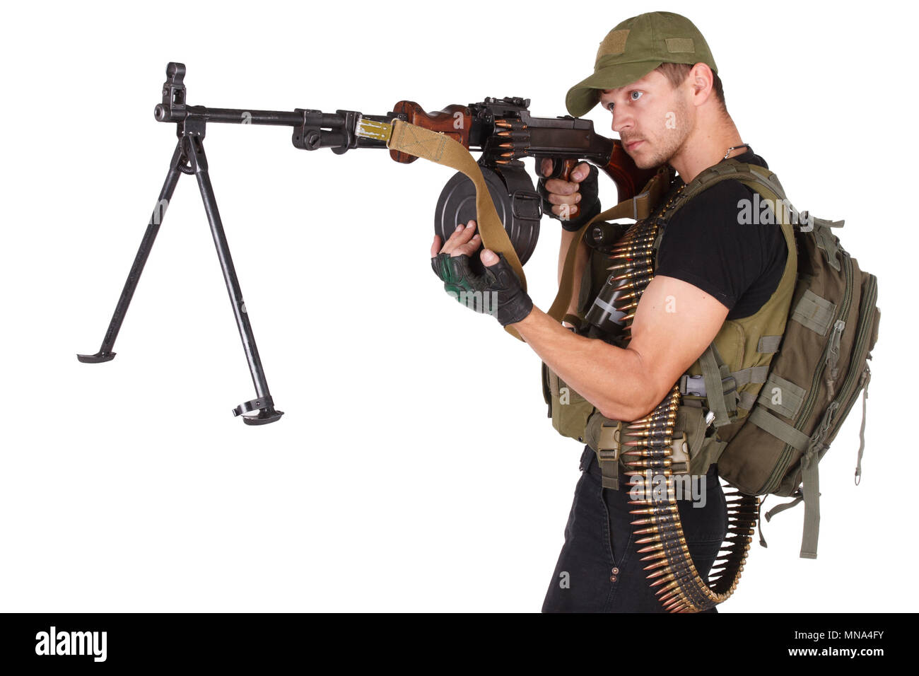 mercenary with RPG gun isolated on white Stock Photo - Alamy