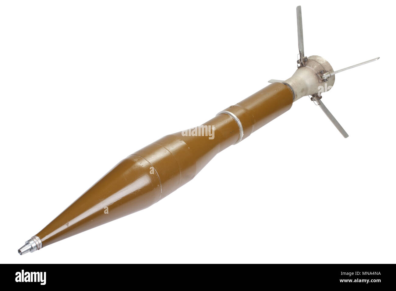 anti-tank rocket propelled grenade with HEAT warhead isolated on white ...
