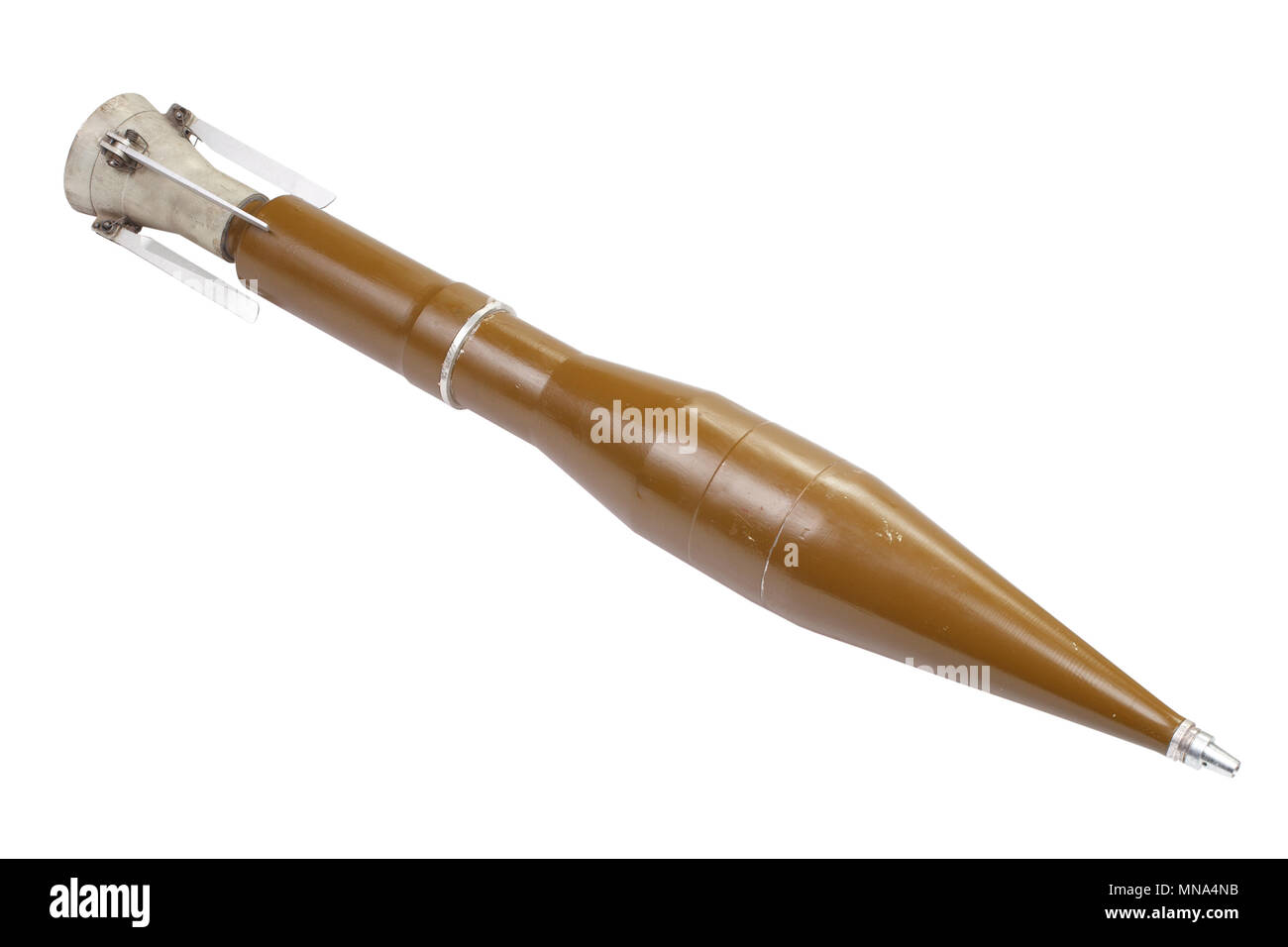 anti-tank rocket propelled grenade with HEAT warhead isolated on white ...