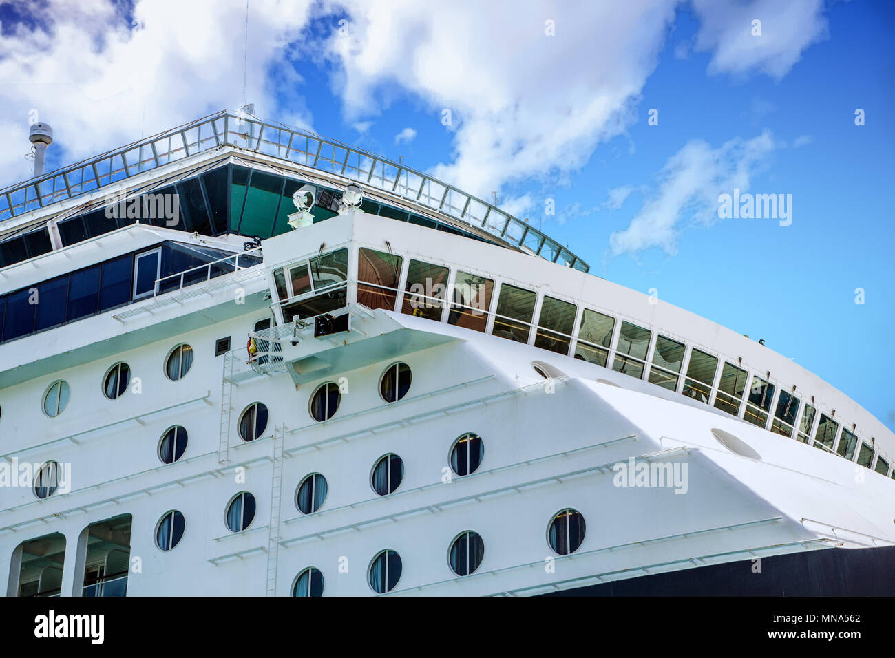 Bridge and Portholes on Cruise Ship Stock Photo - Alamy