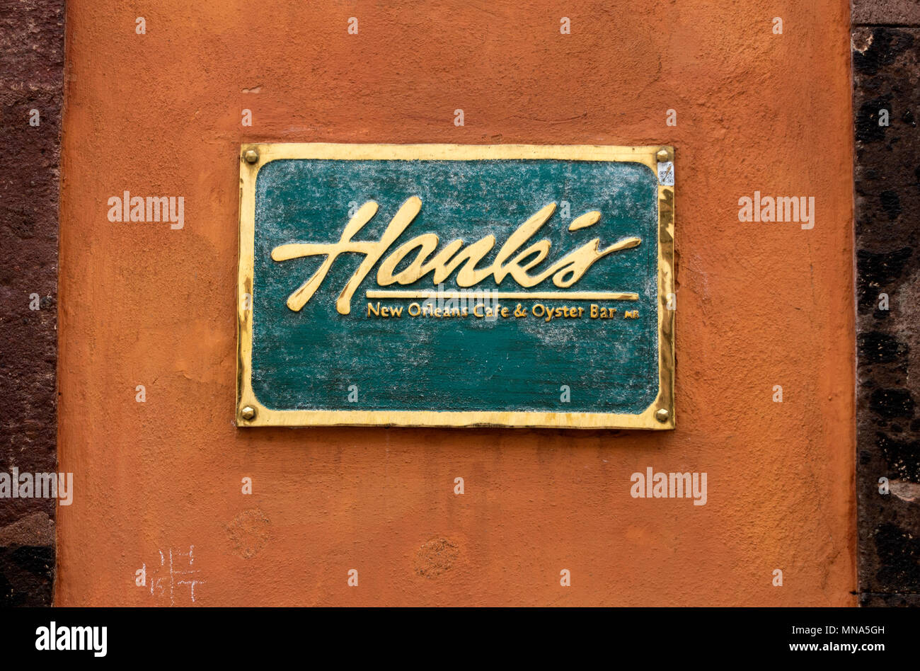 Sign outside the entrance to Hank's New Orleans Cafe & Oyster Bar in ...
