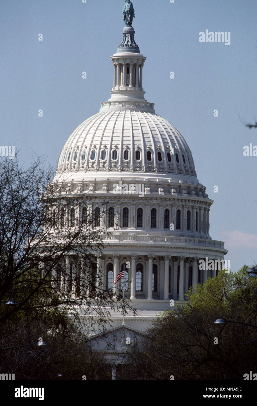 Washington DC, USA, March, 1990 The US Capital building from east ...