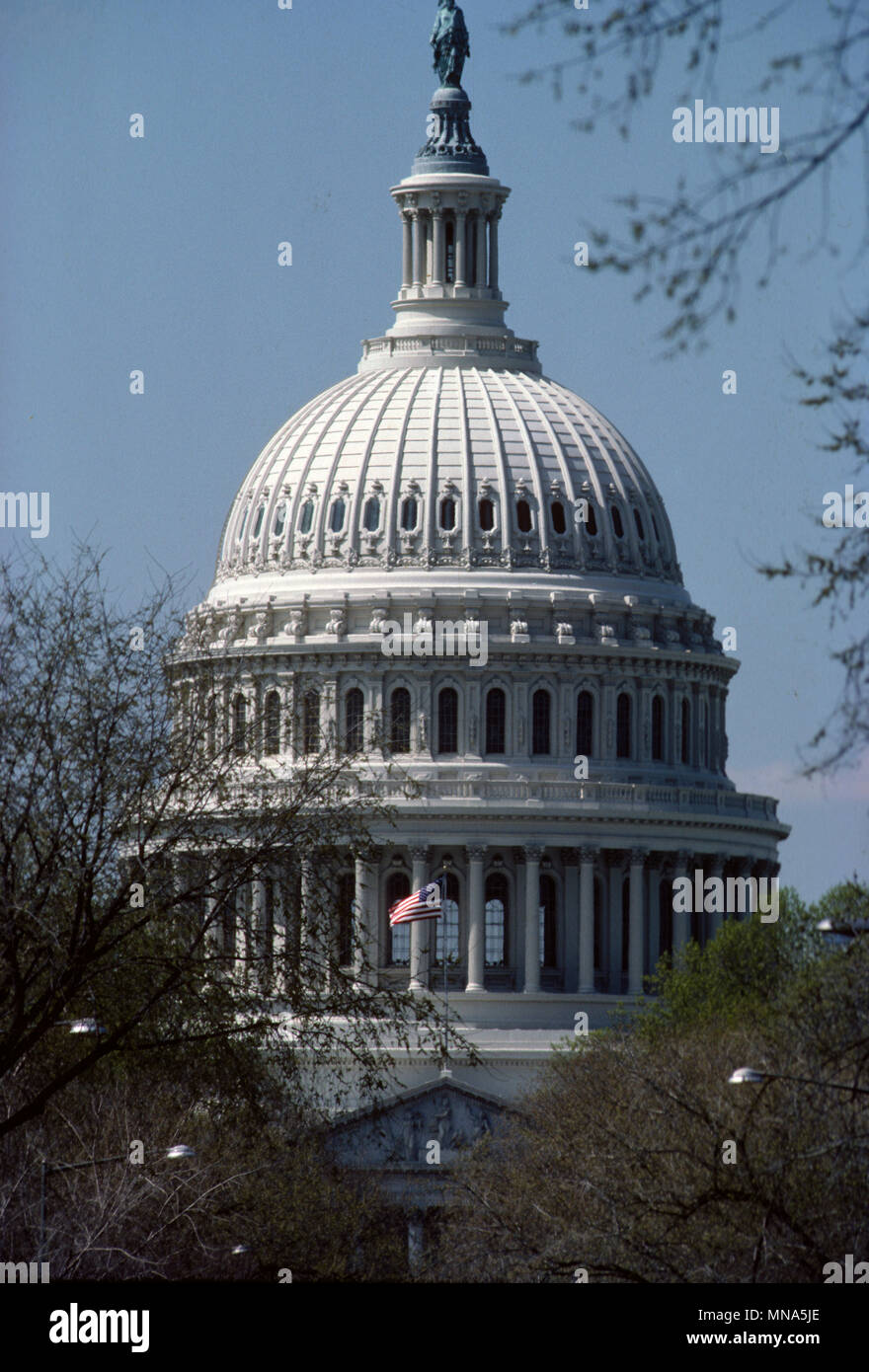 Washington DC, USA, March, 1990 The US Capital building from east ...