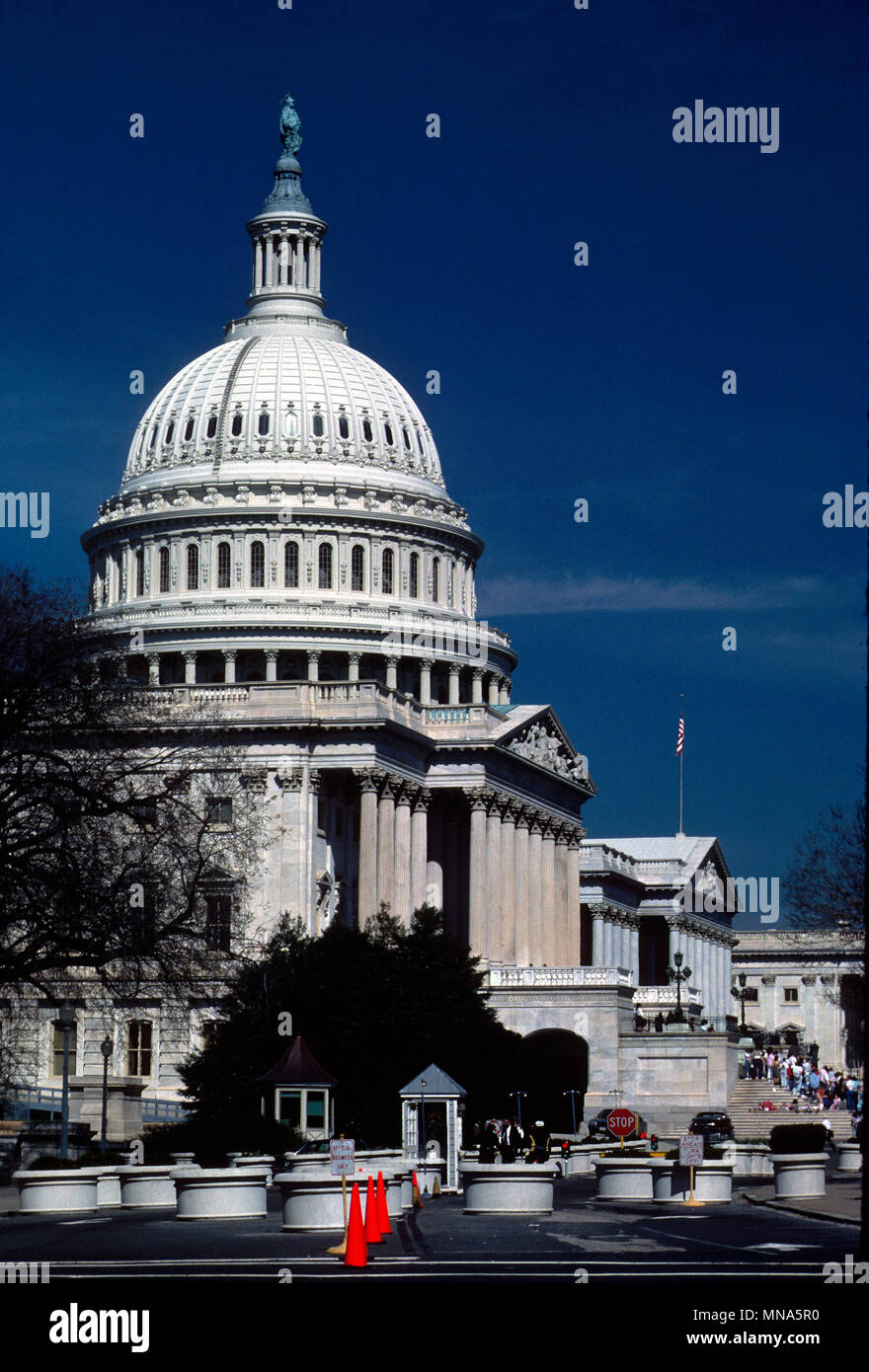 Washington DC, USA, March, 1990 The US Capital building house side ...