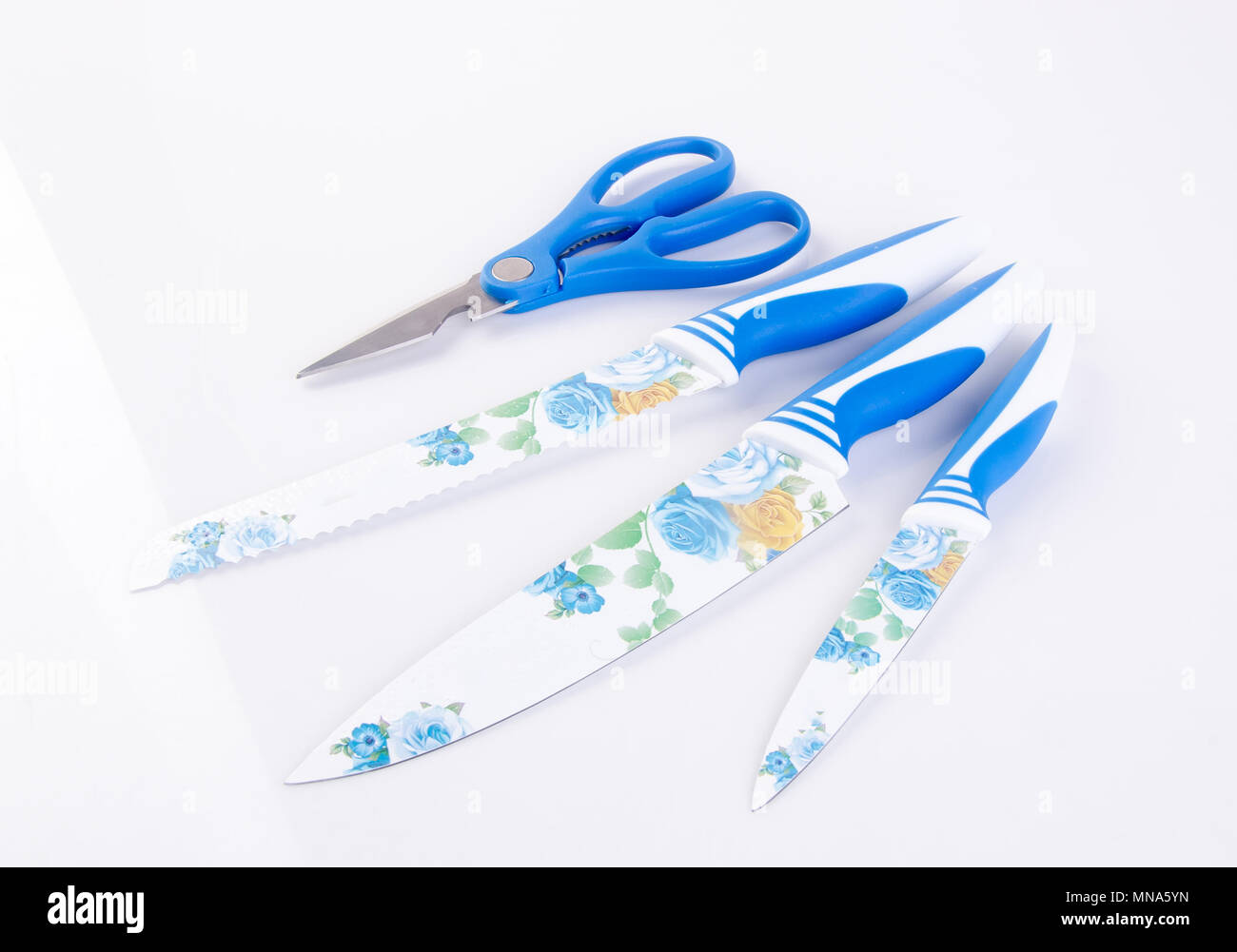 Kitchen knife set or Kitchen cutting on background Stock Photo - Alamy