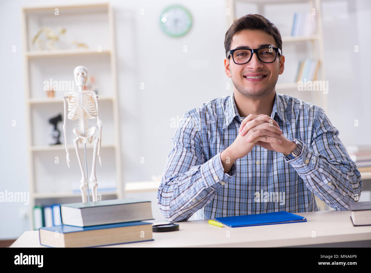 Medical student studying in classroom Stock Photo - Alamy