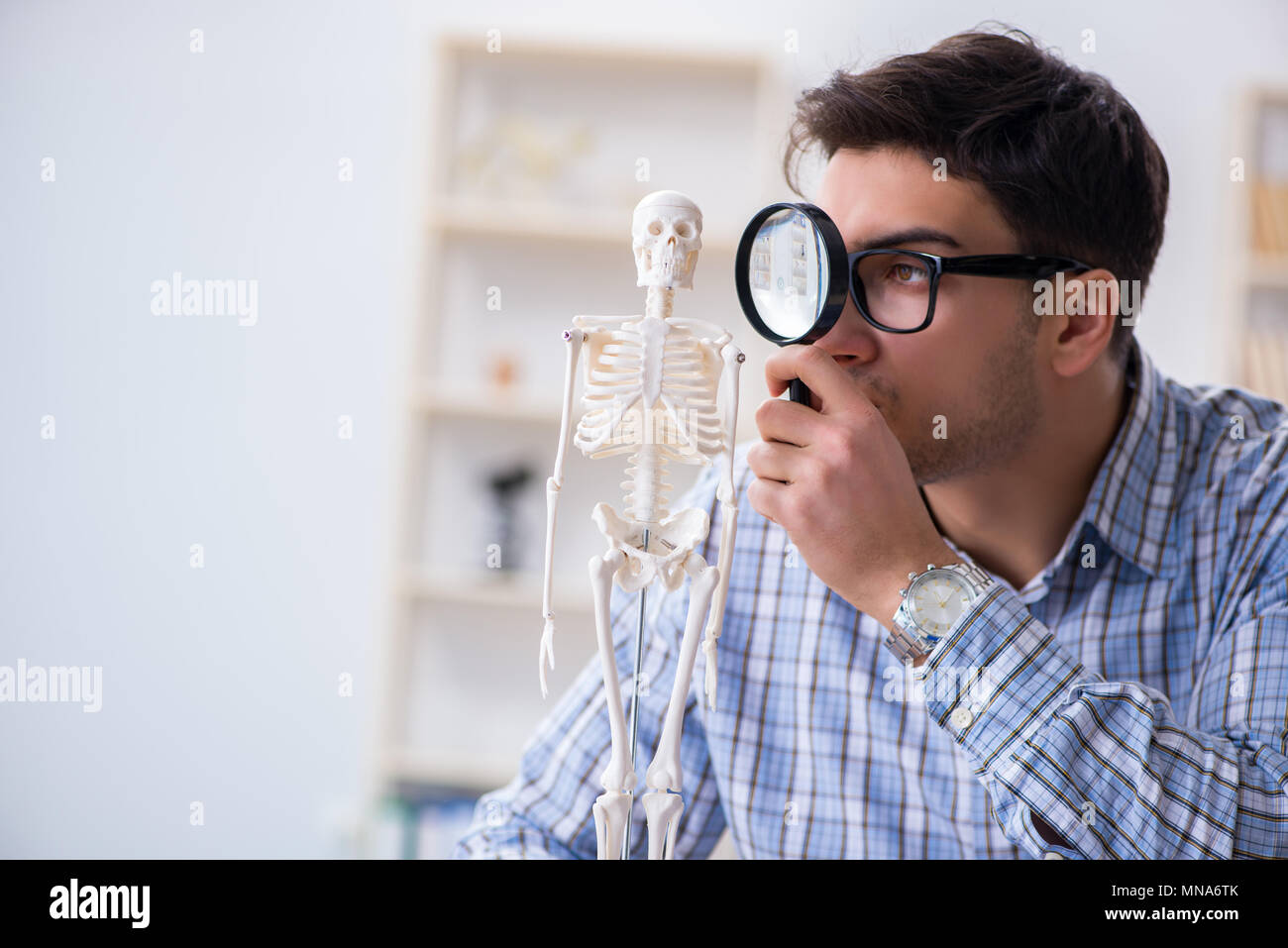 Medical student studying in classroom Stock Photo - Alamy