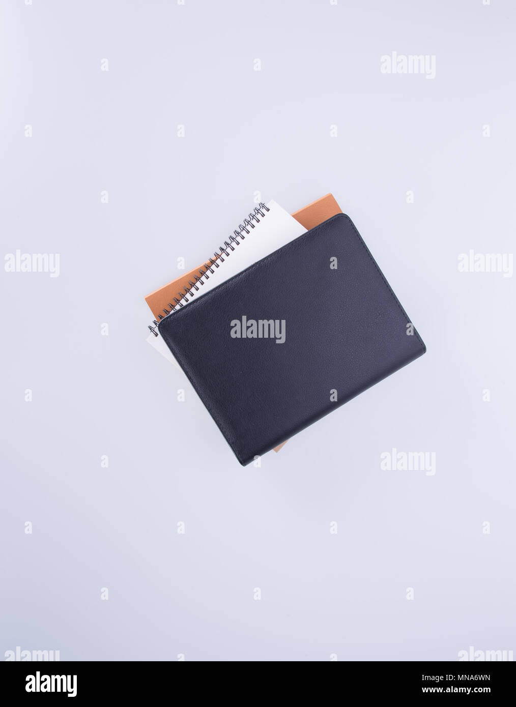 notebook or black leather notebook on the blackground Stock Photo - Alamy