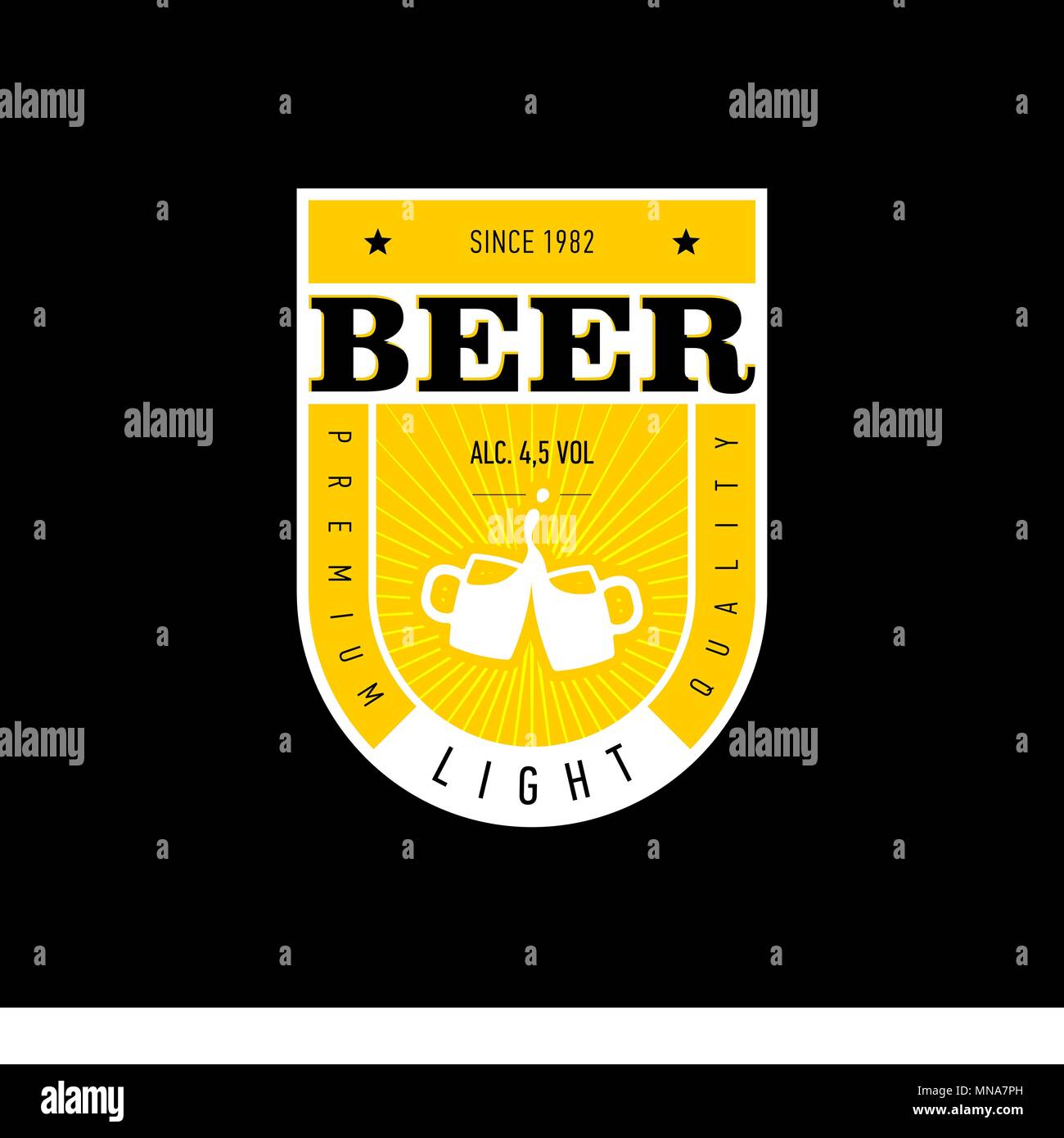 Beer mugs retro sign Stock Vector Images - Alamy