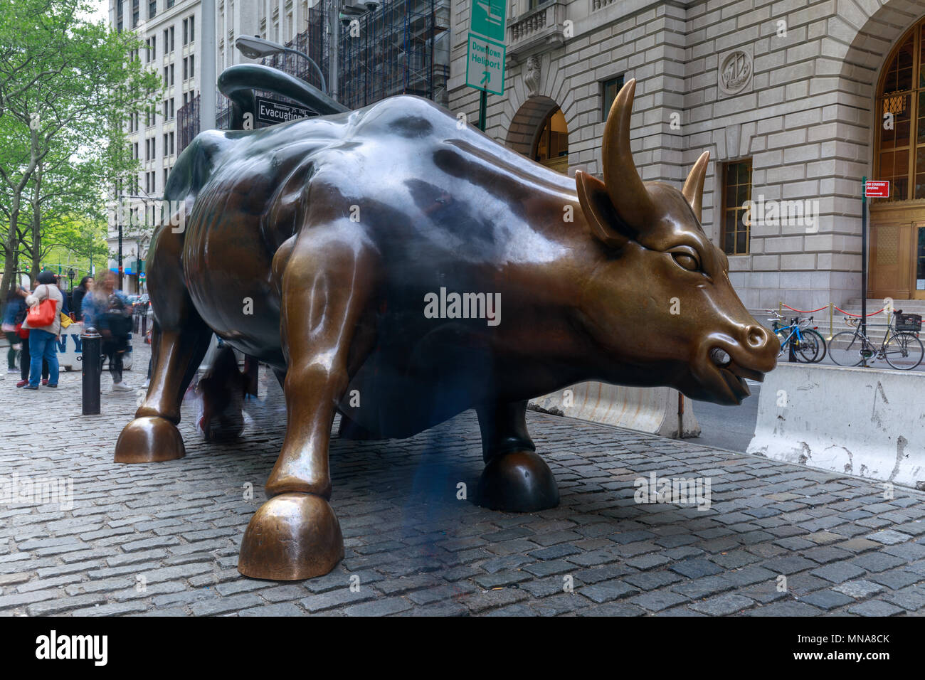 Manhattan, New York City - May 10, 2018 : The Charging Bull statue in ...