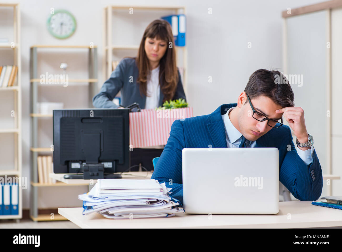 Person being fired from his work Stock Photo - Alamy