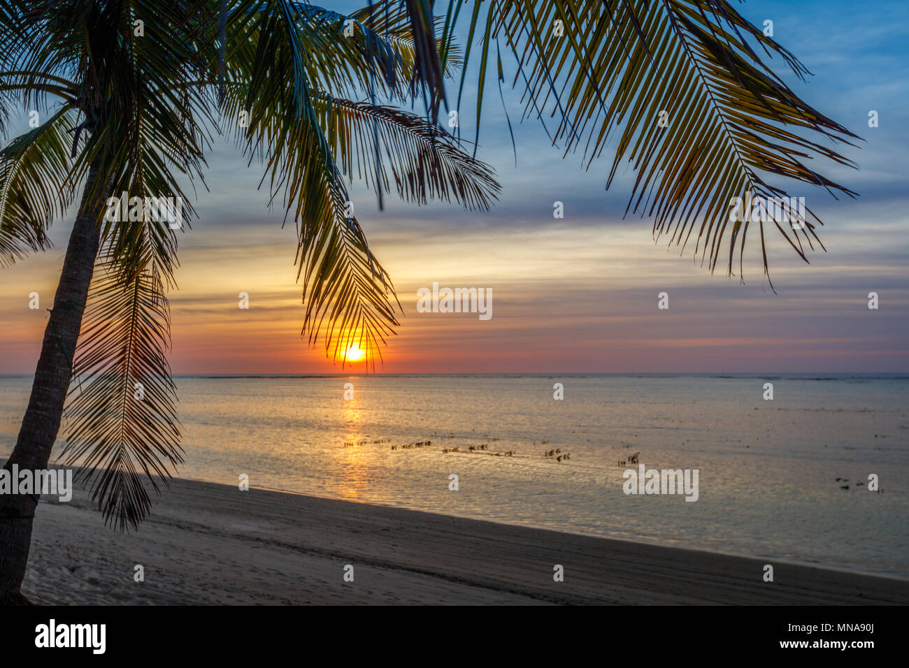 Sunset at Nemberala beach on Rote Island, East Nusa Tenggara province ...
