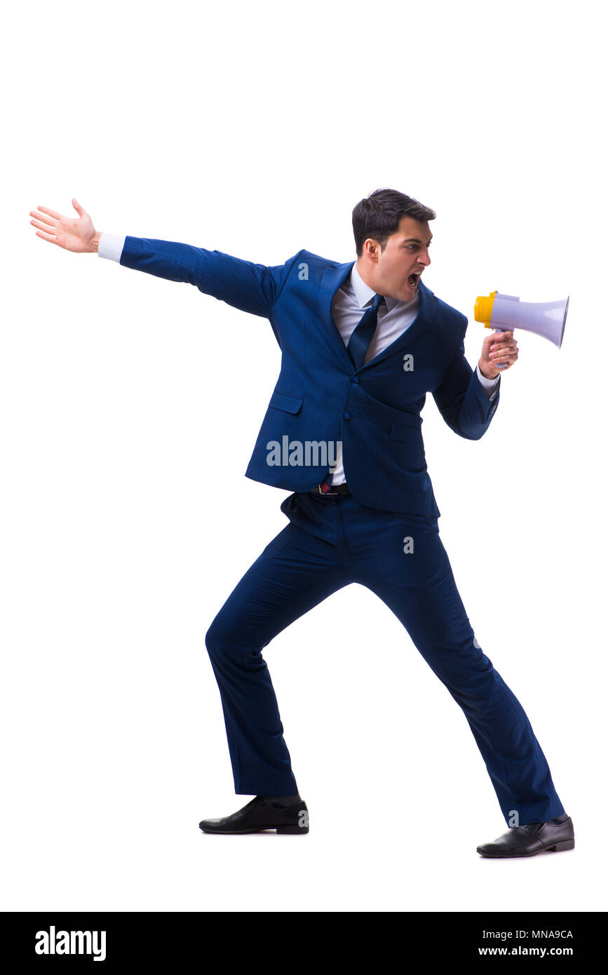 Businessman isolated on white background Stock Photo - Alamy