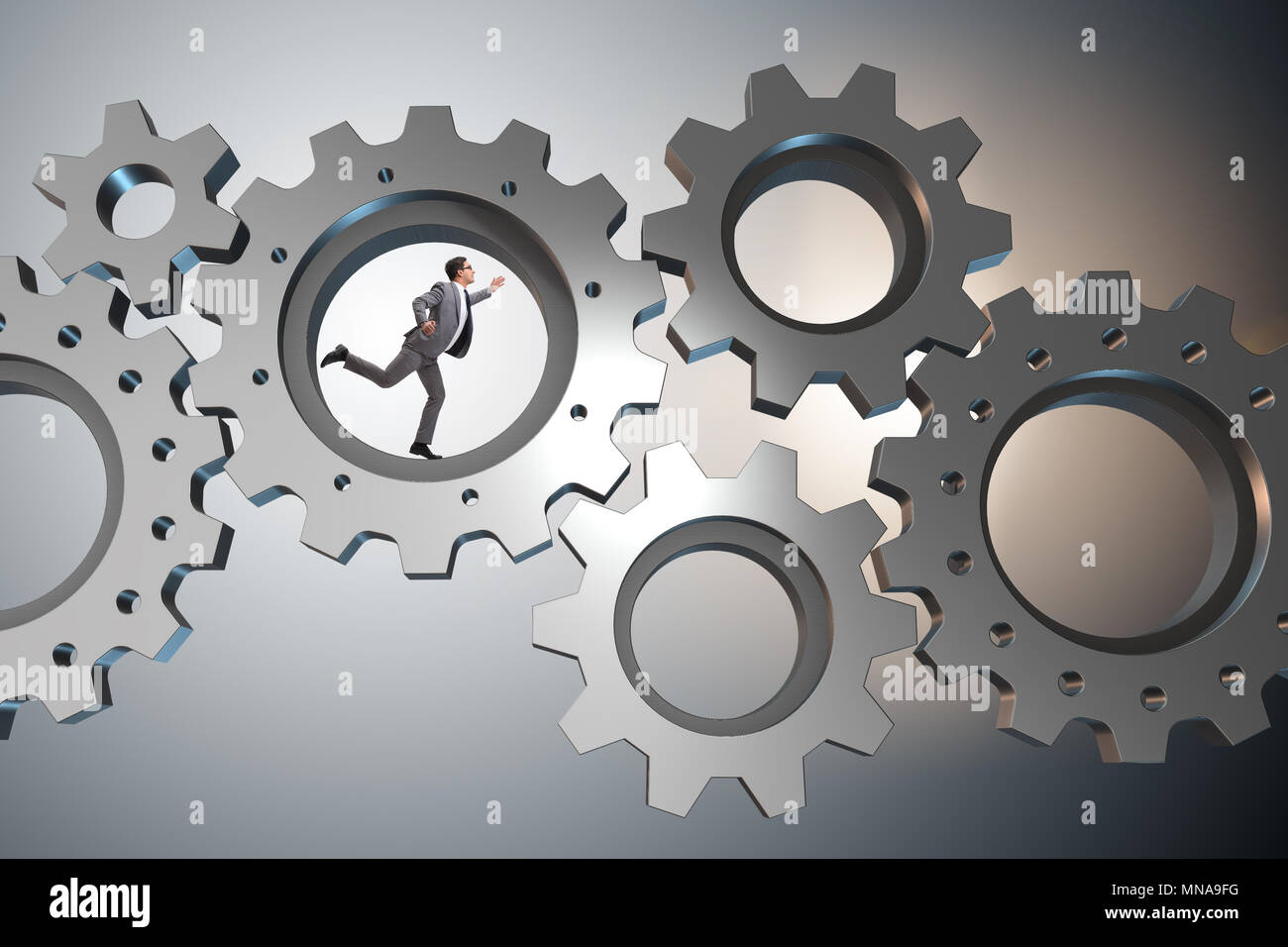 Teamwork concept with cogwheels and business people Stock Photo - Alamy