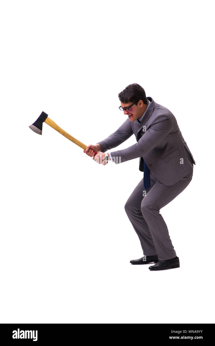 Angry holding axe Cut Out Stock Images & Pictures - Alamy