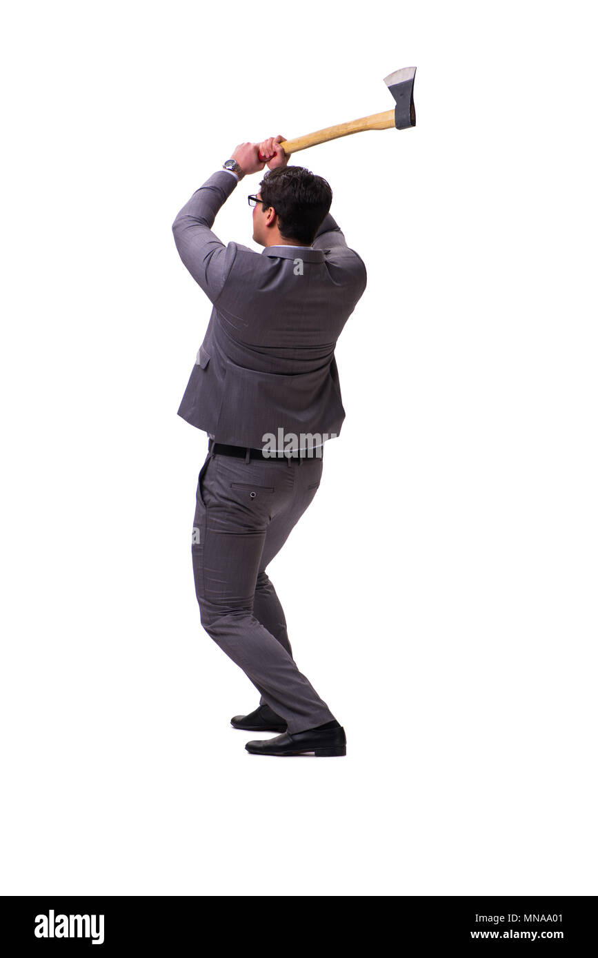 Angry holding axe Cut Out Stock Images & Pictures - Alamy