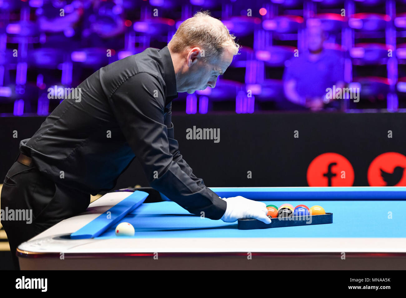 Shanghai, China. 15th May 2018. The referee during WORLD CUP of POOL ...