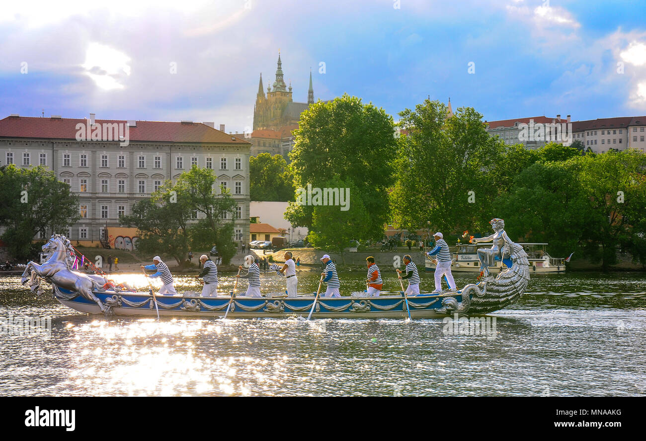 Prague, Czech Republic, May 15, 2018, in the center of Prague on the ...