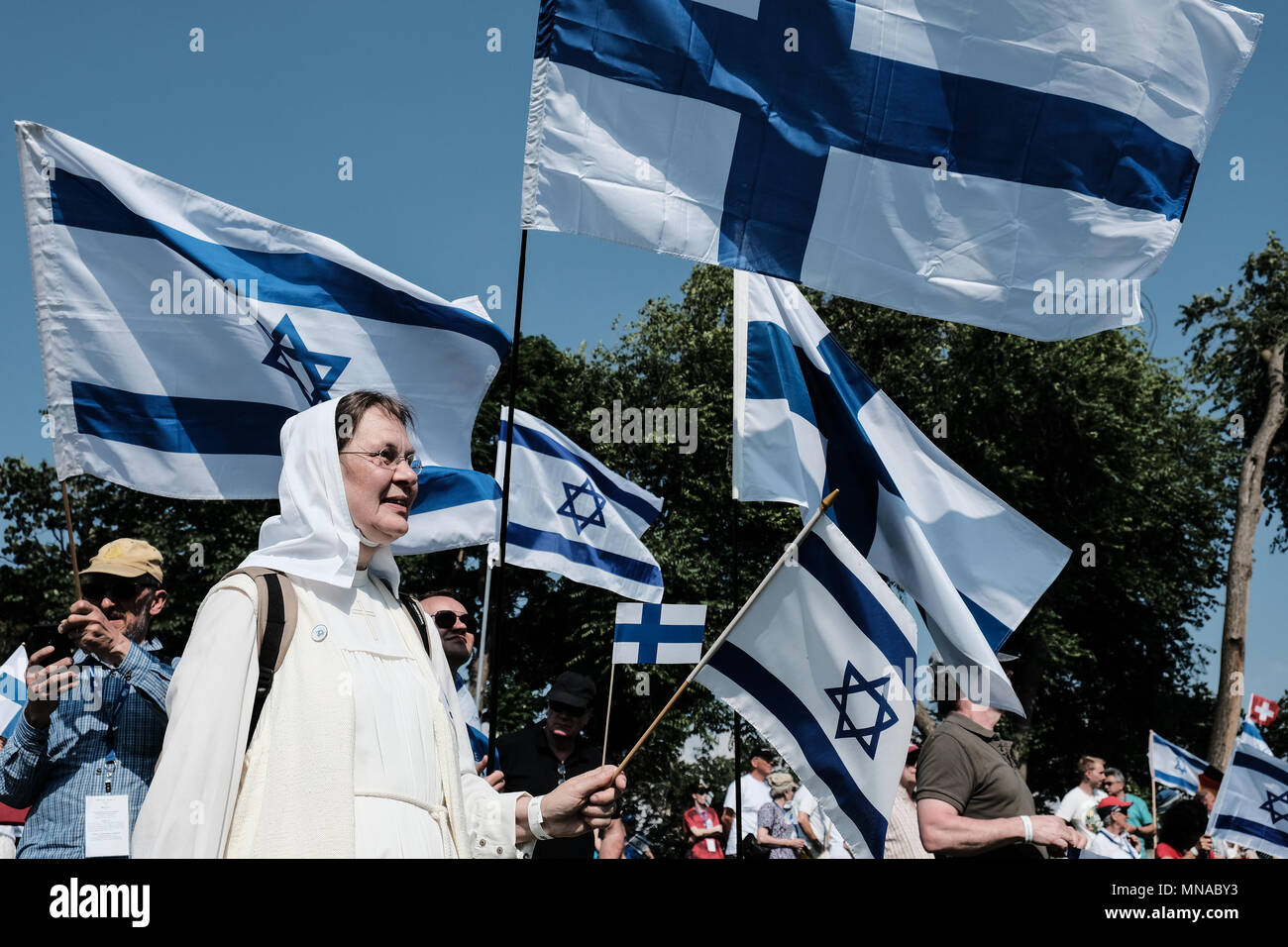 Jerusalem, Israel. 15th May, 2018. Concluding the March of the Nations ...