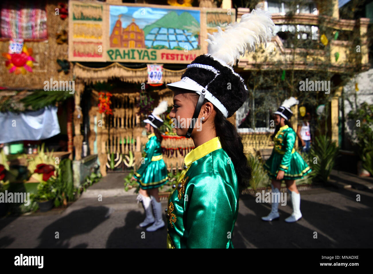 Lucban, Quezon Province, Philippines. 15th May, 2018. Marching bands ...