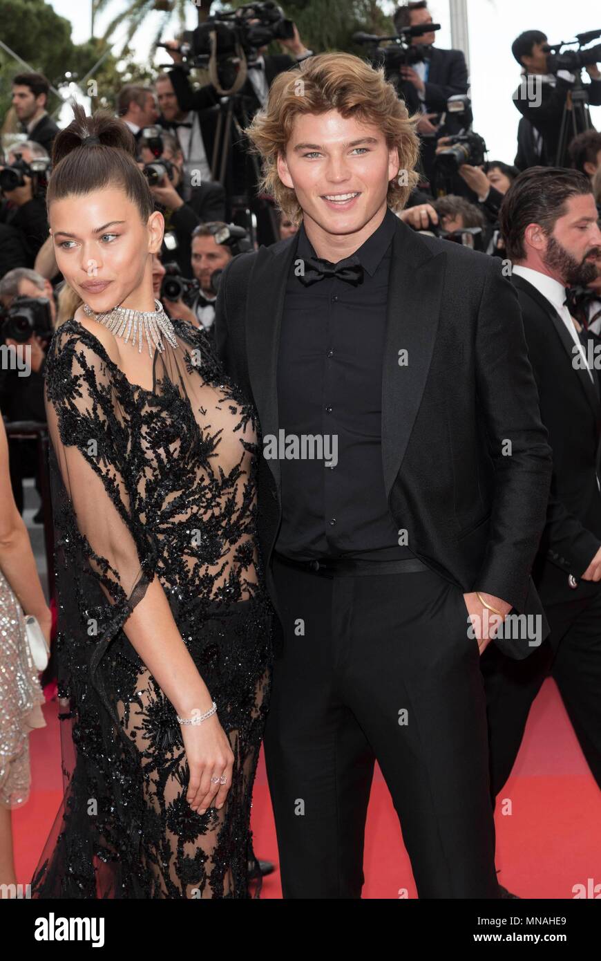 Cannes, France. 15th May, 2018. Alessandra Ambrosio and Jordan Barrett ...