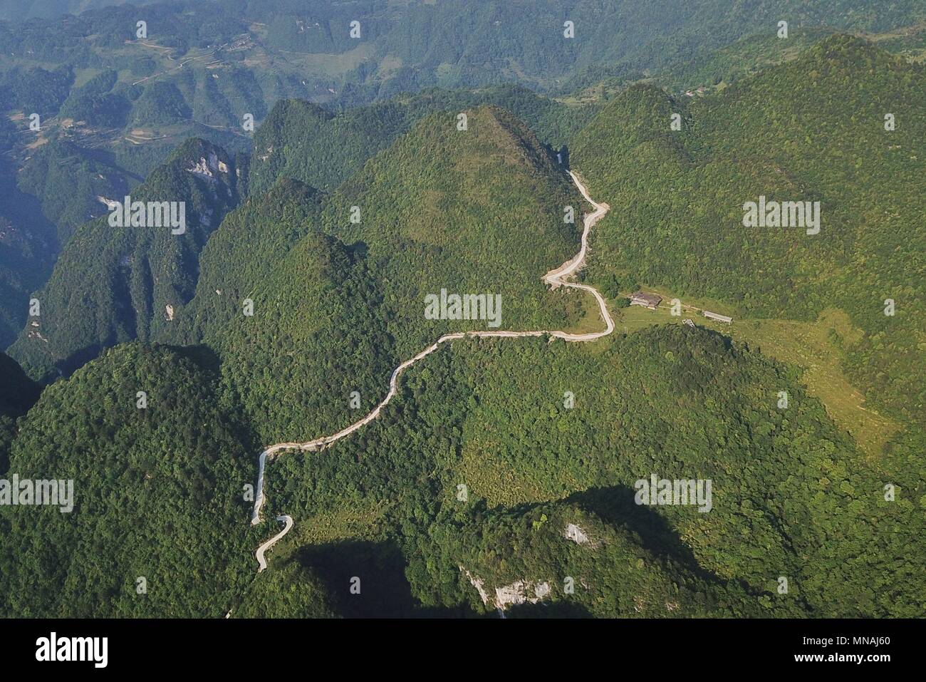 Suiyang. 15th May, 2018. Aerial photo taken on May 15, 2018 shows ...
