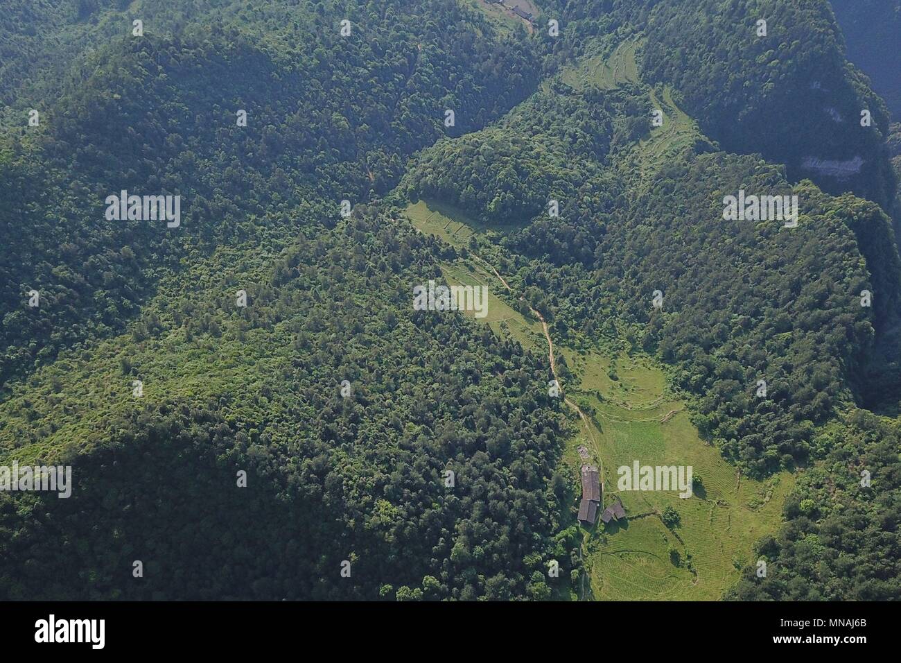 Suiyang. 15th May, 2018. Aerial photo taken on May 15, 2018 shows ...