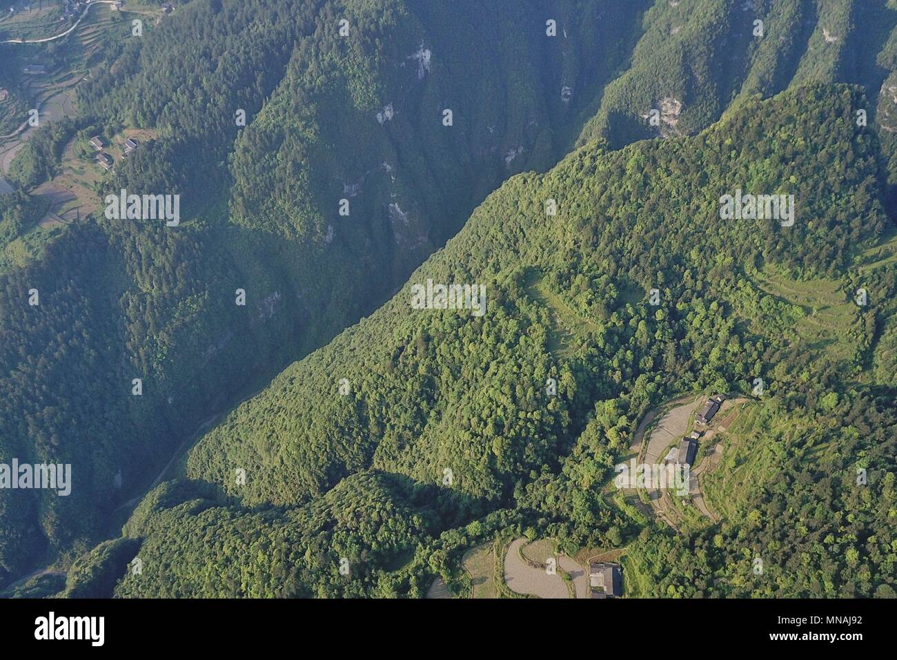 Suiyang. 15th May, 2018. Aerial photo taken on May 15, 2018 shows ...