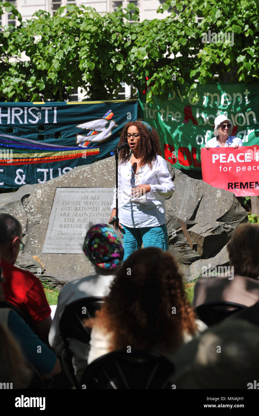 London, UK. 15th May 2018. Selam Kidane (Eritrean human rights activist ...