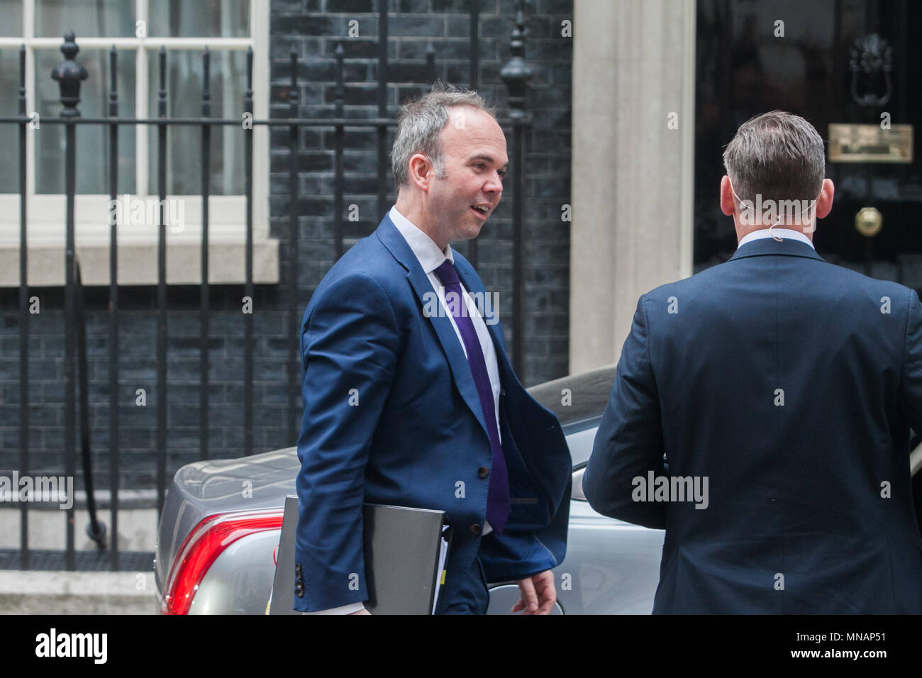 London UK. 16th May 2018. Gavin Barwell No 10 chief of Staff leaves ...