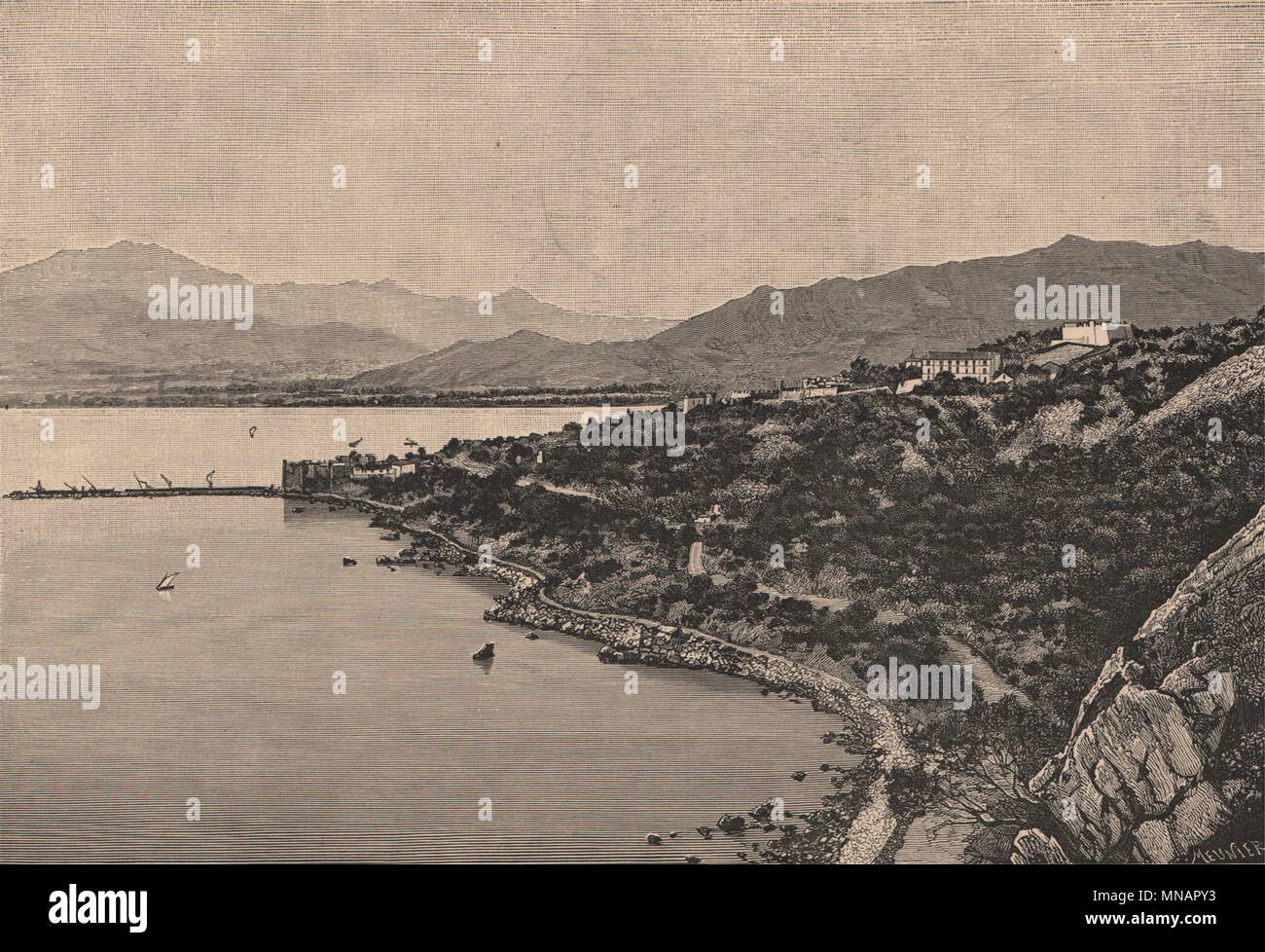 View of the Gulf of Stora. Skikda. Algeria 1885 old antique print ...